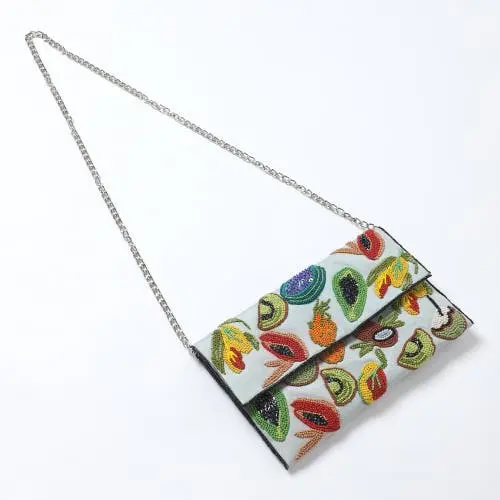Vismaya Fruit Embroidered Clutch