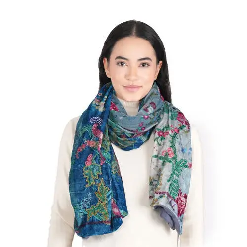 Vismaya Enchanted Garden Velvet Scarf