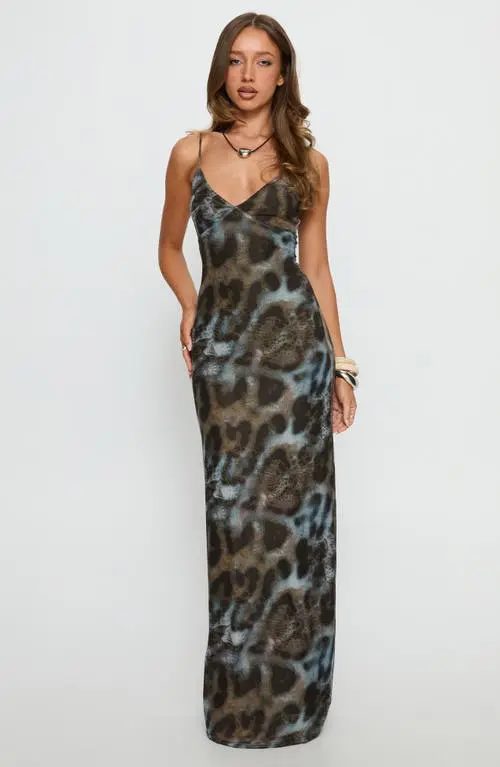 crystal mesh maxi dress Mell Crystal Mesh Blue