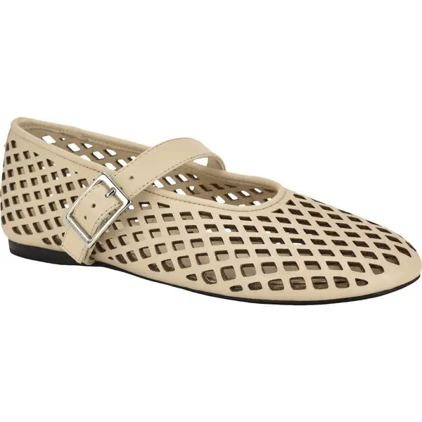 Calvin Klein Lauria Mary Jane Flat - Ivory Leather