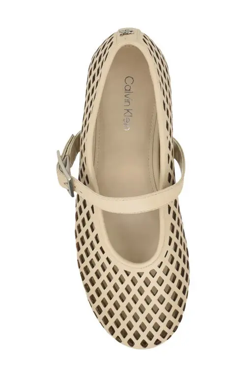 Calvin Klein Lauria Mary Jane Flat - Ivory Leather