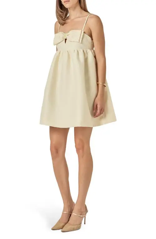 Endless Rose Rhinestone Bow Babydoll Mini Dress