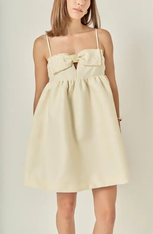 Endless Rose Rhinestone Bow Babydoll Mini Dress
