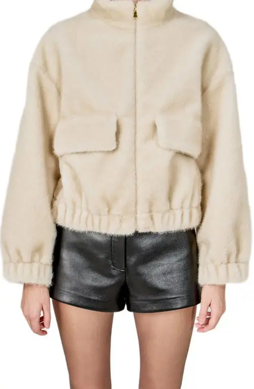 Endless Rose Faux Fur Bomber Jacket