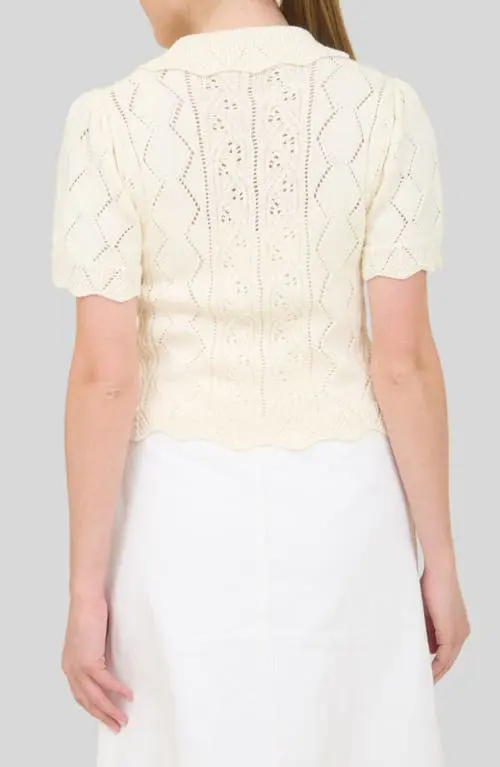 ZOE AND CLAIRE Floral Tie-front Cardigan