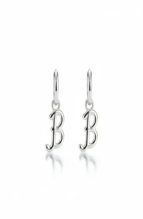 OAK & LUNA Mini Signature Initial Huggie Earrings - Letter B