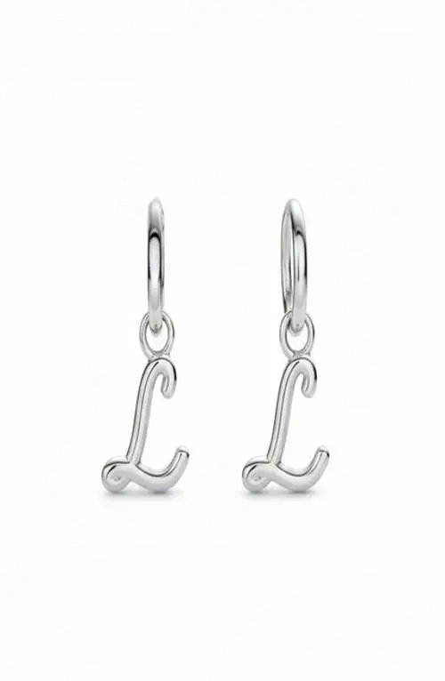 OAK & LUNA Mini Signature Initial Huggie Earrings - Letter L