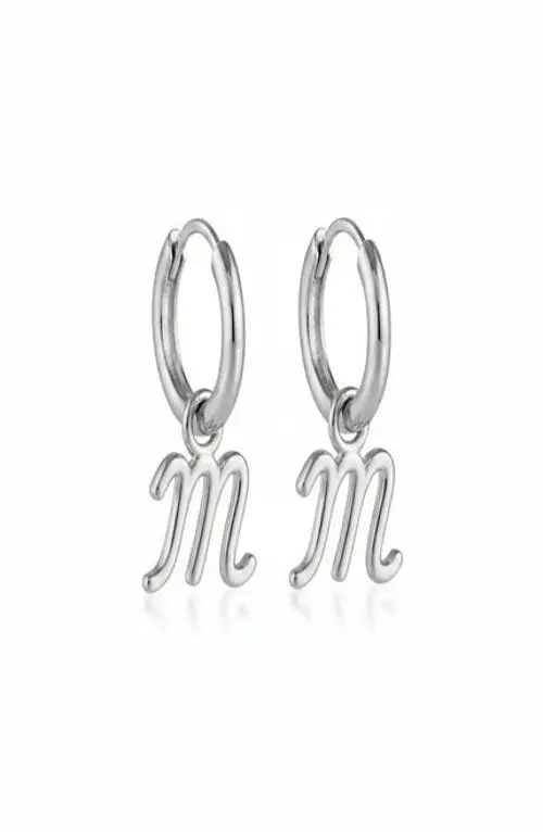 OAK & LUNA Mini Signature Initial Huggie Earrings - Letter M
