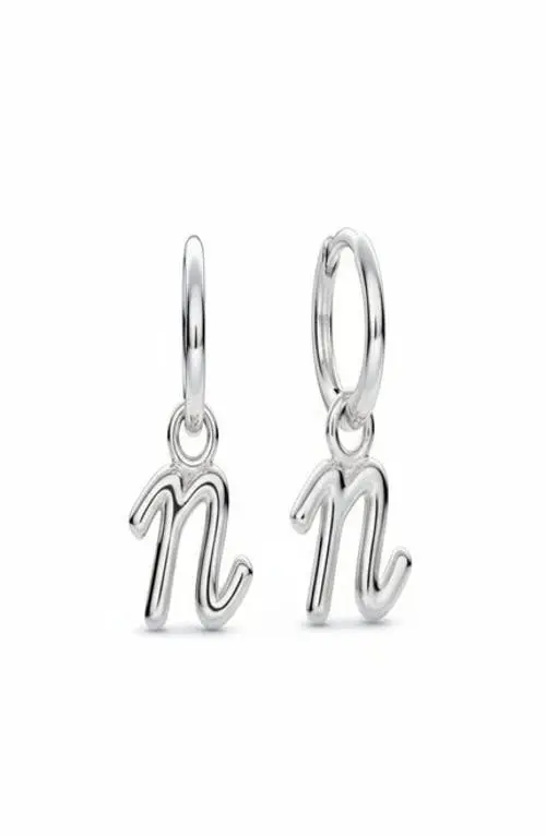 OAK & LUNA Mini Signature Initial Huggie Earrings - Letter N