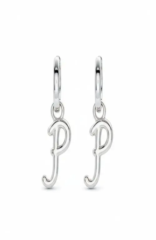OAK & LUNA Mini Signature Initial Huggie Earrings - Letter P