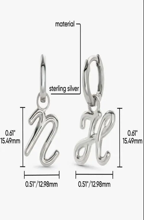OAK & LUNA Mini Signature Initial Huggie Earrings - Letter Q