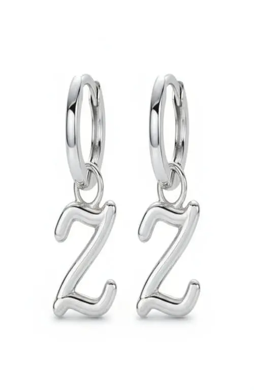 OAK & LUNA Mini Signature Initial Huggie Earrings - Letter Z