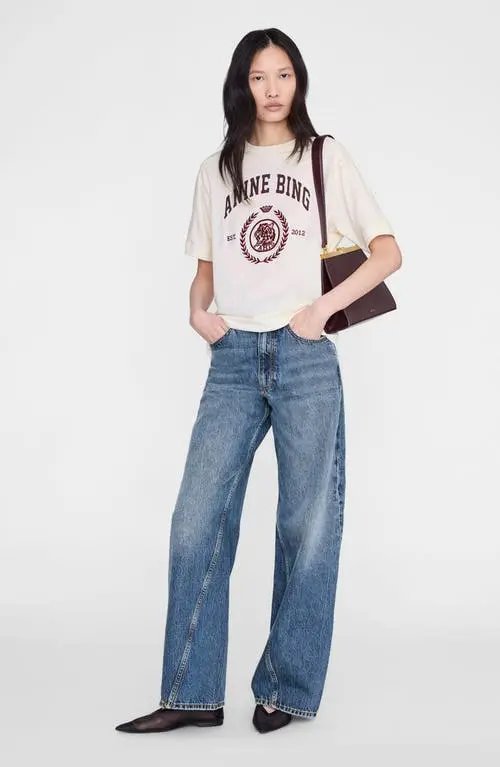 ANINE BING Jaylin Collegiate Tee - Cream