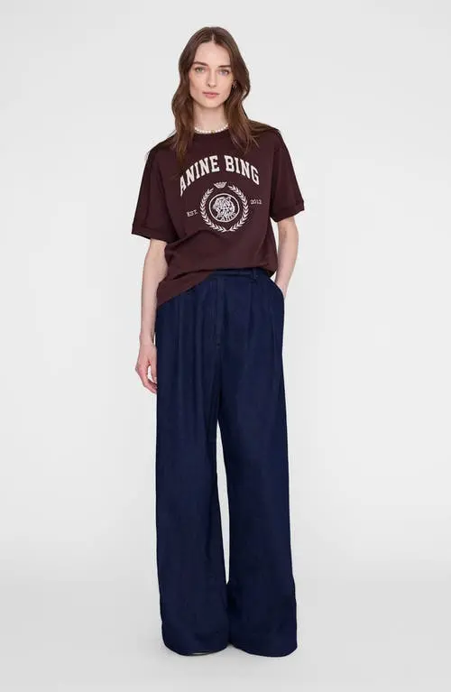 ANINE BING Jaylin Collegiate Tee - Fig