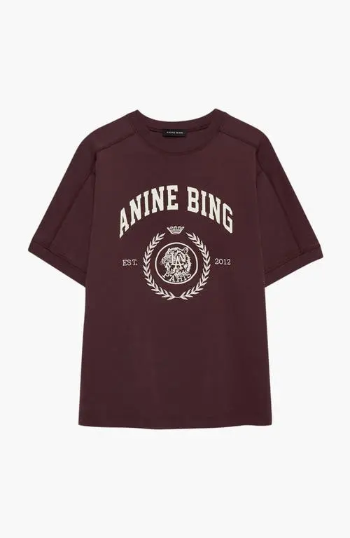 ANINE BING Jaylin Collegiate Tee - Fig