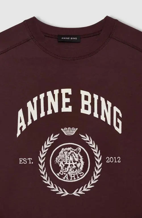 ANINE BING Jaylin Collegiate Tee - Fig