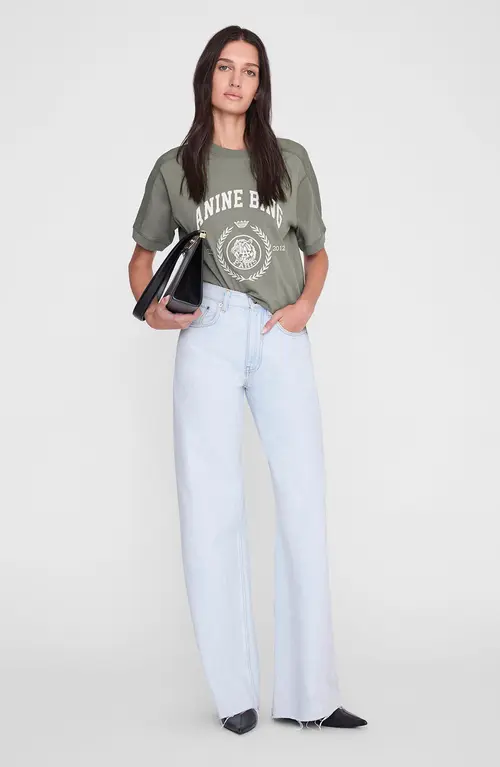 ANINE BING Jaylin Collegiate Tee - Washed Sage