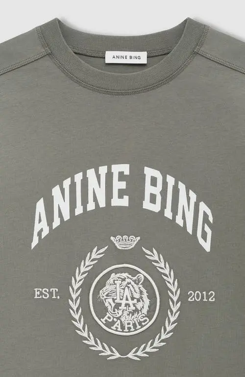 ANINE BING Jaylin Collegiate Tee - Washed Sage