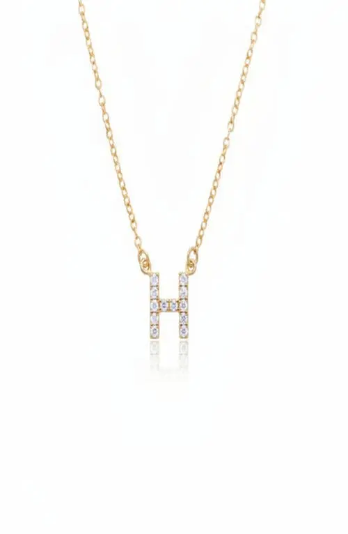 OAK & LUNA 14k Solid Gold Zoe Initial Necklace With Diamonds - Letter H