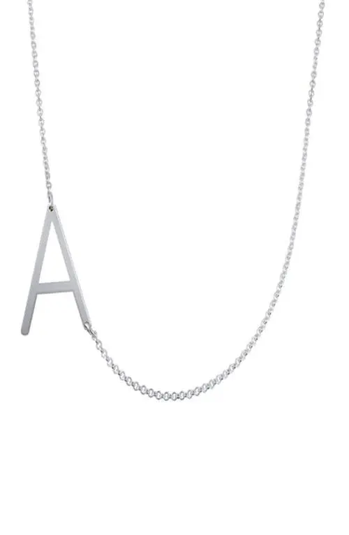 OAK & LUNA Sideways Initial Necklace - Letter A