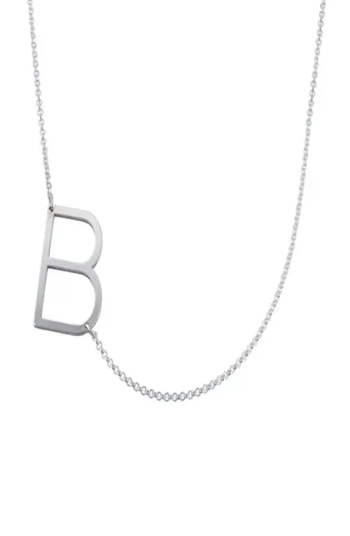 OAK & LUNA Sideways Initial Necklace - Letter B