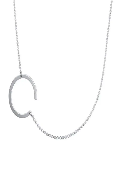 OAK & LUNA Sideways Initial Necklace - Letter C