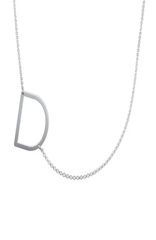 OAK & LUNA Sideways Initial Necklace - Letter D