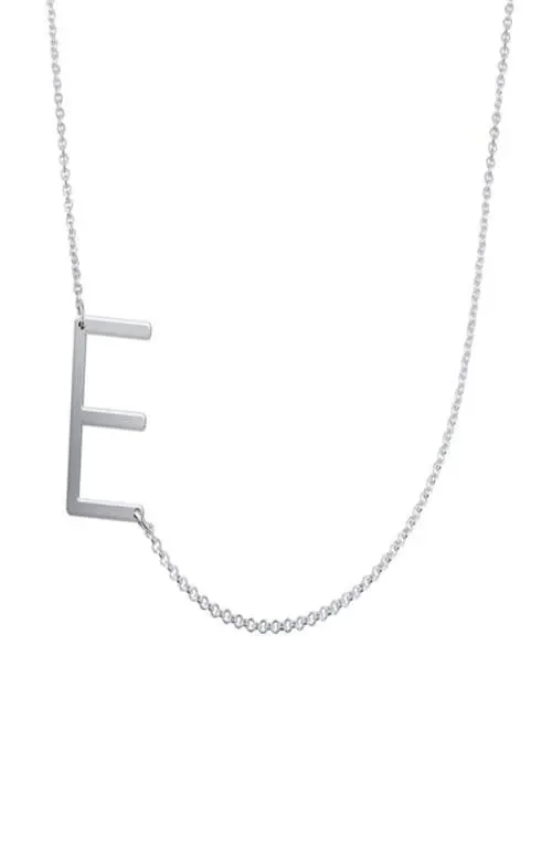 OAK & LUNA Sideways Initial Necklace - Letter E