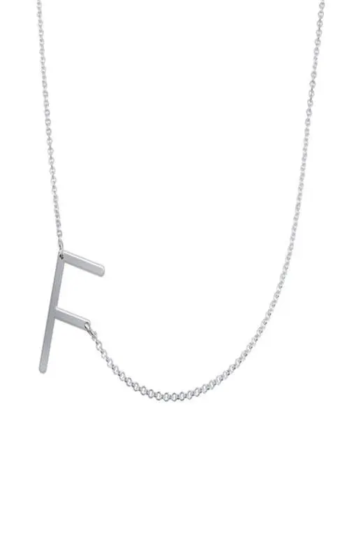 OAK & LUNA Sideways Initial Necklace - Letter F