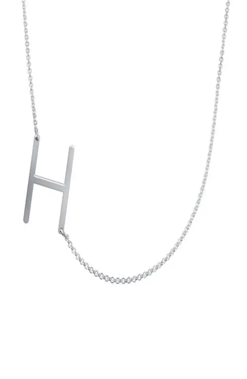 OAK & LUNA Sideways Initial Necklace - Letter H