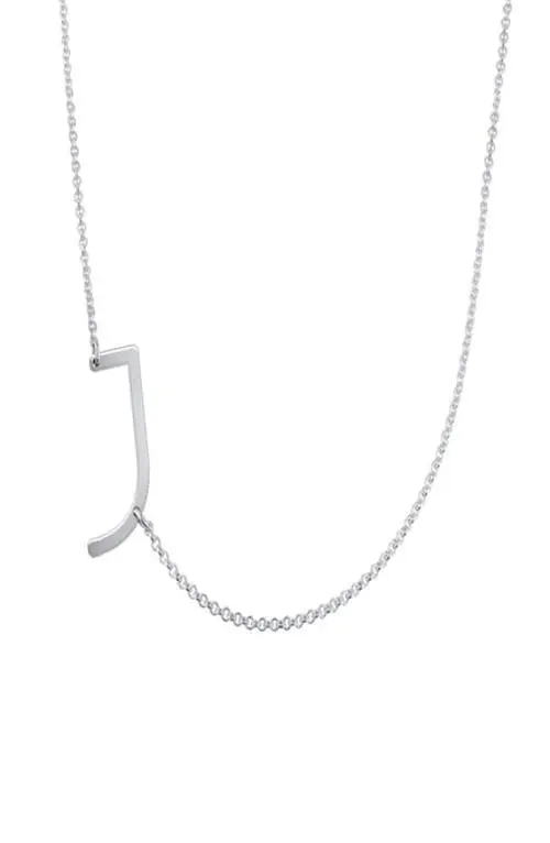 OAK & LUNA Sideways Initial Necklace - Letter J