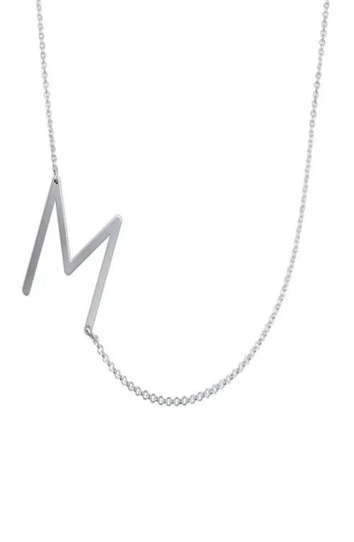 OAK & LUNA Sideways Initial Necklace - Letter M