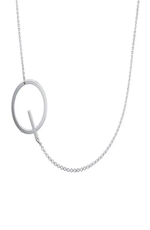 OAK & LUNA Sideways Initial Necklace - Letter Q