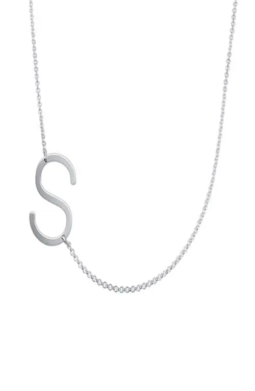 OAK & LUNA Sideways Initial Necklace - Letter S