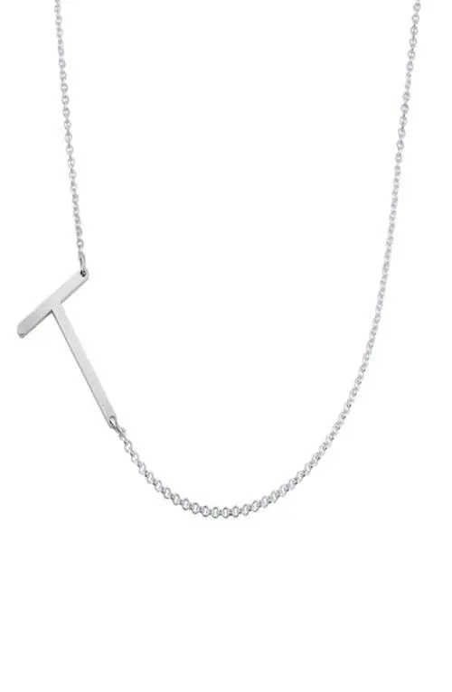 OAK & LUNA Sideways Initial Necklace - Letter T