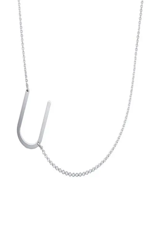 OAK & LUNA Sideways Initial Necklace - Letter U