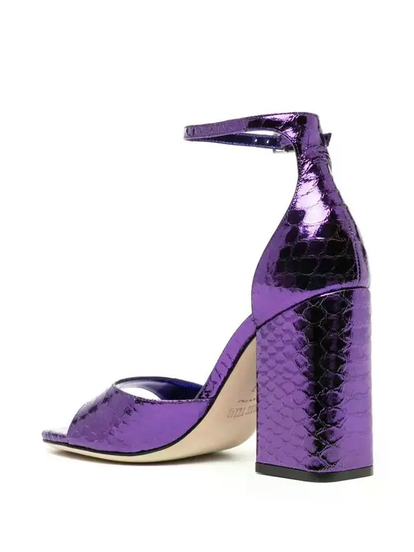 Paris Texas Fiona 100mm Metallic-finish Sandals - Purple