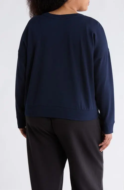 Eileen Fisher Crop Organic Cotton Sweatshirt - Ink