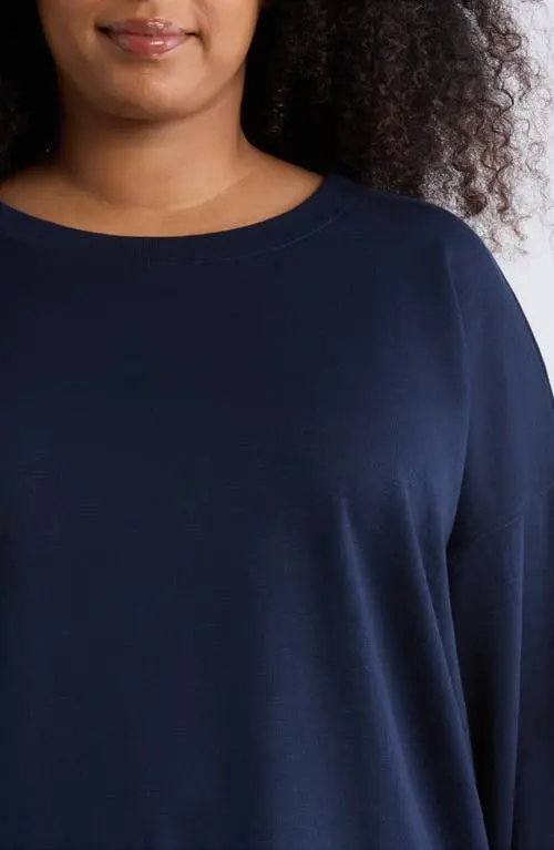 Eileen Fisher Crop Organic Cotton Sweatshirt - Ink