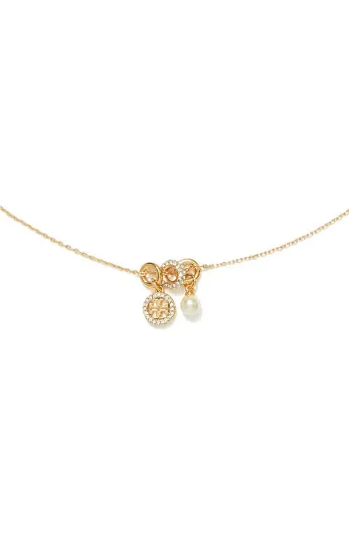 Tory Burch Miller Pavé Pendant Charm Necklace