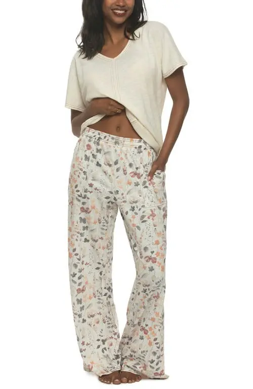 Felina Josephine Crinkled Jersey Pajamas - Whisper White