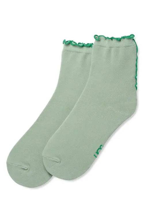 UGG Karsyn Ii Lettuce Edge Quarter Socks - Artichoke/hummingbird