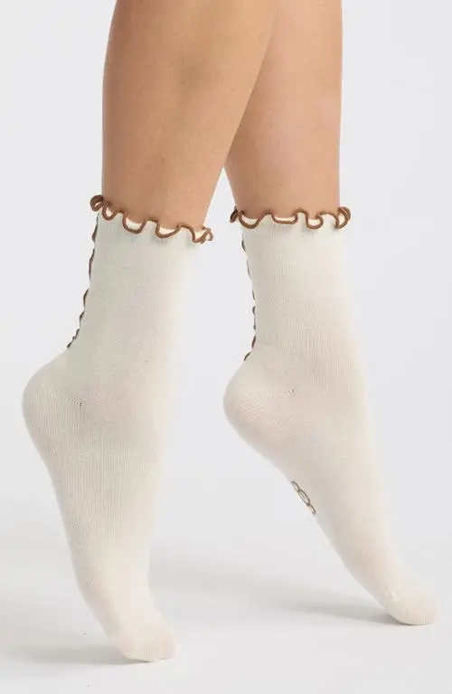 UGG Karsyn Ii Lettuce Edge Quarter Socks - Vanille/chestnut