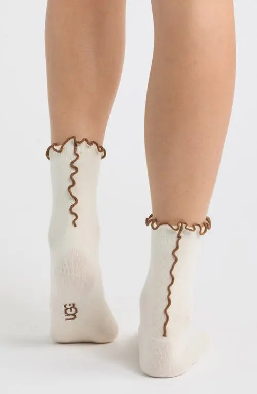 UGG Karsyn Ii Lettuce Edge Quarter Socks - Vanille/chestnut