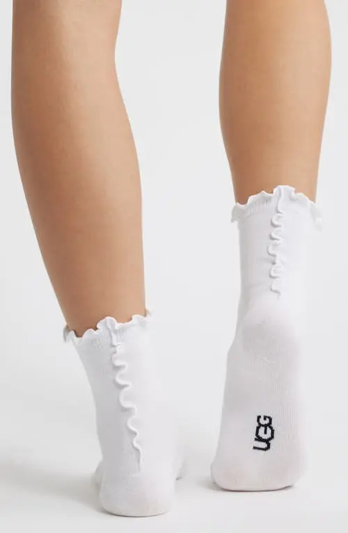 UGG Karsyn Ii Lettuce Edge Quarter Socks - White