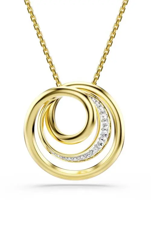 SWAROVSKI Hyperbola Spiral Pendant Necklace - Gold/white