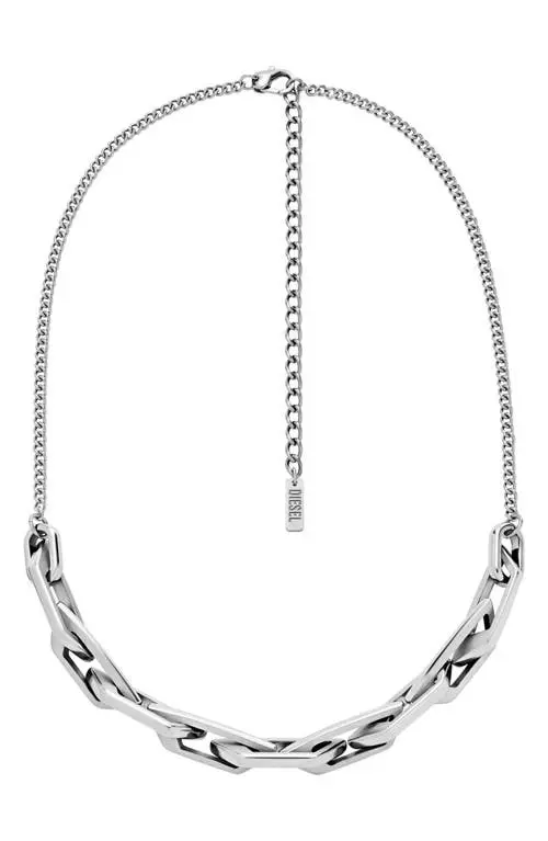 DIESEL® Stainless Steel Link Necklace - Silver