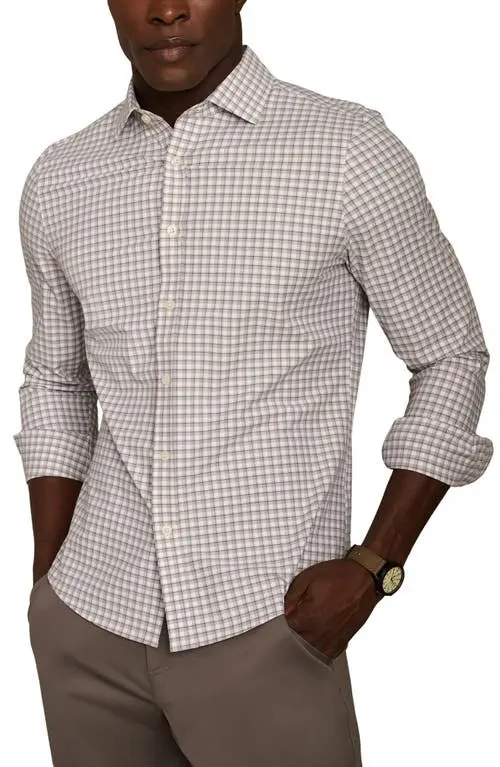 RHONE State Of Mind Slim Fit Check Performance Button-up Shirt - Smokey Olive Plaid