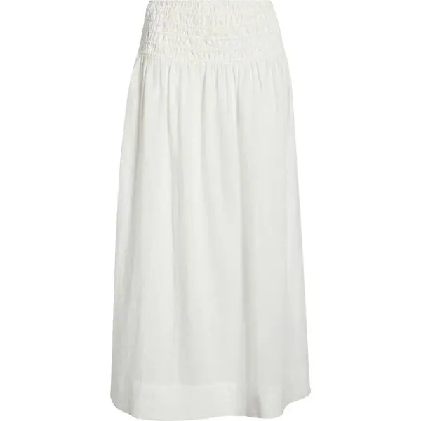 Rails Alessa Smock Waist Linen Blend Maxi Skirt - White Linen
