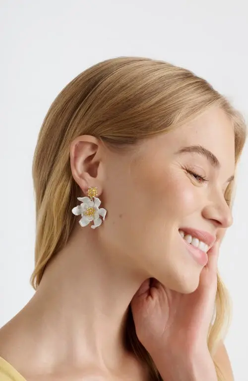 Ted Baker London Furled Flower Enamel Drop Earrings